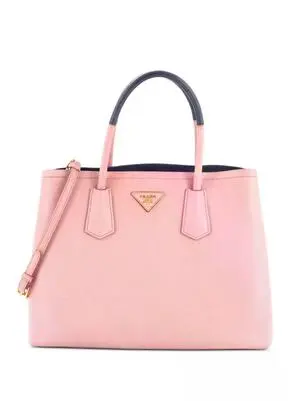 Prada Cuir Double Saffiano Leather Medium Tote Bag - Pink