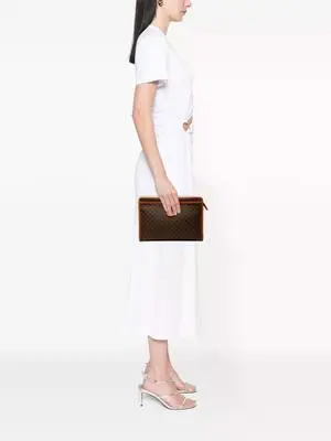 Celine 2012 Macadam Coated Canvas Clutch Bag - Brown