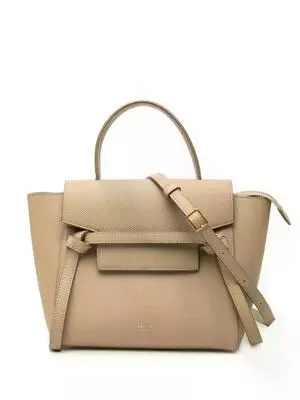 Celine 2018 Nano Grained Calfskin Belt Bag Satchel - Neutrals