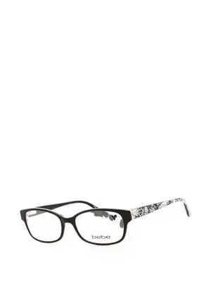 Bebe Floral-print Rectangle-frame Glasses