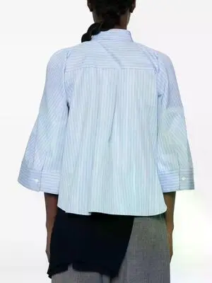 Sacai Vertical-stripe Flared-sleeve Shirt