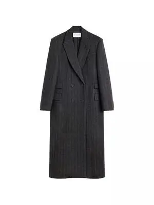 Givenchy Long Tailored Coat In Herringbone Wool