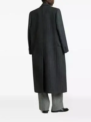 Givenchy Long Tailored Coat In Herringbone Wool
