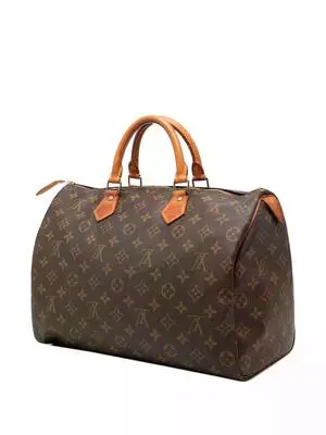 LOUIS VUITTON 1992 Monogram Speedy 35 Boston Bag - Brown