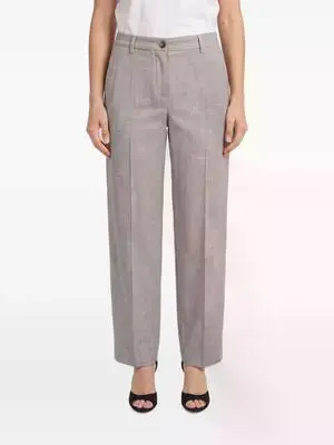 Brunello Cucinelli Checked Straight-leg Trousers - Grey