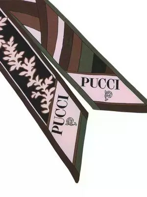 Emilio Pucci Mixed Print Silk Bandeau - Black