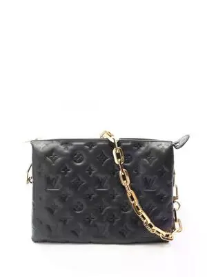 LOUIS VUITTON 2021-2026 Monogram Embossed Puffy Lambskin Coussin Pm Satchel - Black