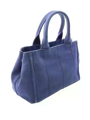 Prada 2010-2026 Small Canvas Canapa Logo Tote Satchel