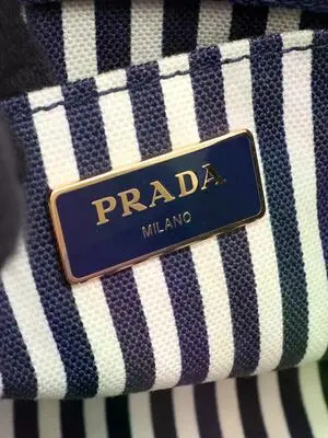 Prada 2010-2026 Small Canvas Canapa Logo Tote Satchel