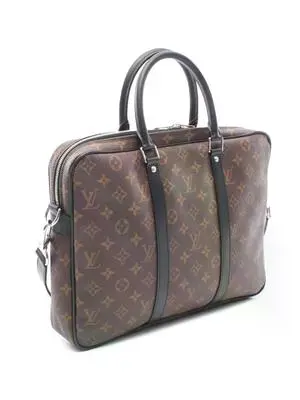 LOUIS VUITTON 2020-2026 Monogram Macassar Porte Documents Voyage Business Bag