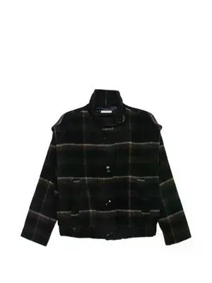 SESSUN Check-pattern Button-up Jacket