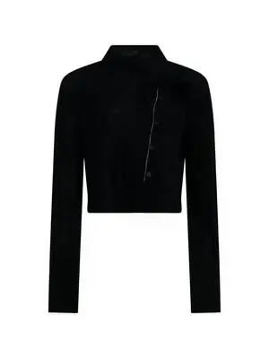 Y’s Asymmetric-fastening Cardigan - Black