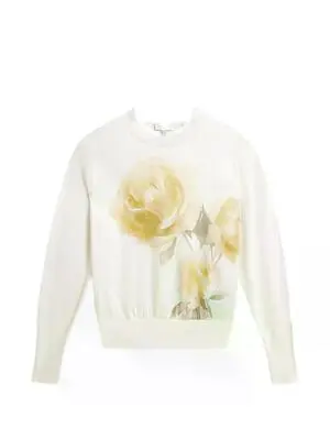 Ted Baker London Rosinn Floral-print Sweater - Neutrals