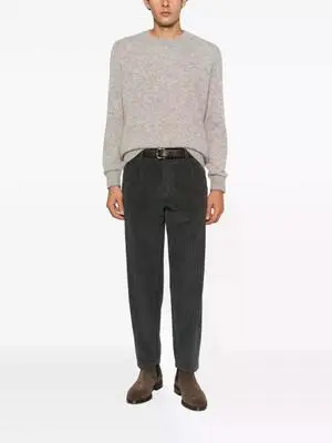 Brunello Cucinelli Crew-neck Ribbed-trim Sweater - Grey