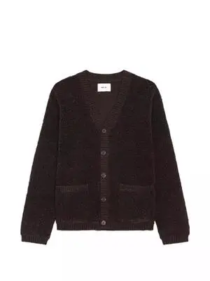 Nn07 Terry-fleece V-neck Cardigan - Brown