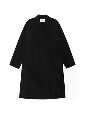 LES DEUX Shiny Single-breasted Coat - Black