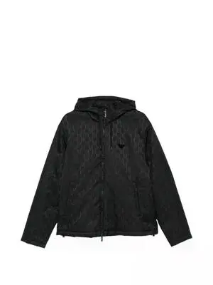 Emporio Armani Logo-monogram Hooded Jacket - Black