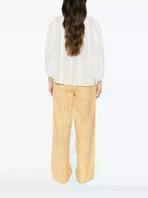 MAISON123 Broderie-anglaise V-neck Blouse