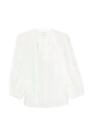 Maison123 Broderie-anglaise V-neck Blouse - White