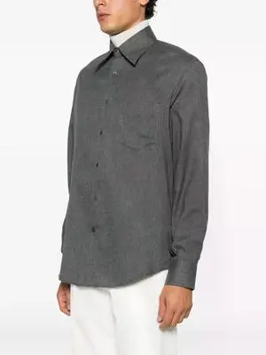 Brunello Cucinelli Herringbone-pattern Chest-pocket Shirt