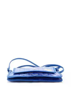 Goyard Plumet Clutch Wallet Printed Coated Canvas Crossbody Bag - Blue