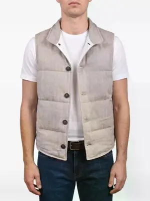 Brunello Cucinelli Herringbone-pattern Gilet - Neutrals