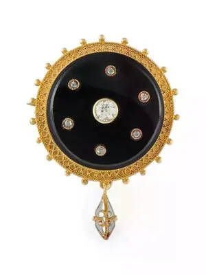 LB EXCLUSIVE Agate And Diamond Brooch