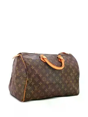 LOUIS VUITTON Speedy Handbag Monogram Canvas 35 Satchel - Brown