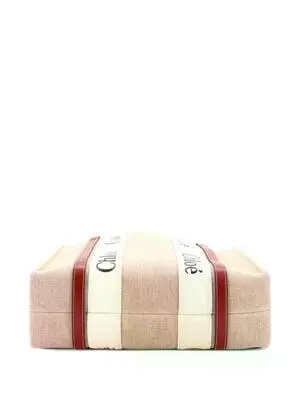 Chloé Woody Canvas With Leather Medium Tote Bag