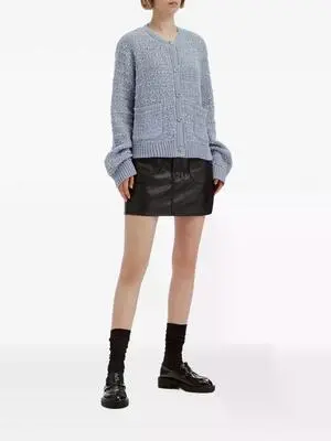 B+AB Tweed-effect Button-up Cardigan - Blue