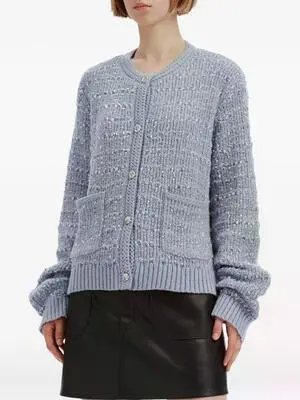 B+AB Tweed-effect Button-up Cardigan