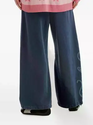 MINI CREAM Logo-print Wide-leg Track Pants