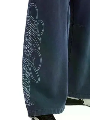 MINI CREAM Logo-print Wide-leg Track Pants