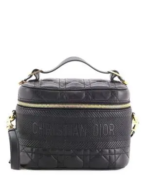 Dior Diortravel Convertible Vanity Case Cannage Quilt Lambskin Small Crossbody Bag