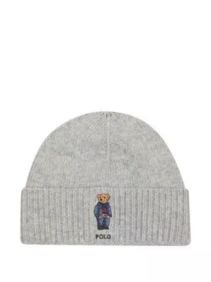 Polo Ralph Lauren Logo Beanie Hat And Scarf Set - Grey