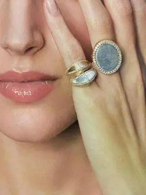 ASHAHA Candy Diamond Halo Ring