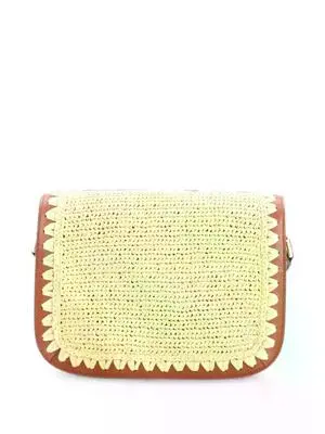 Gucci Horsebit 1955 Raffia Effect With Leather Small Shoulder Bag