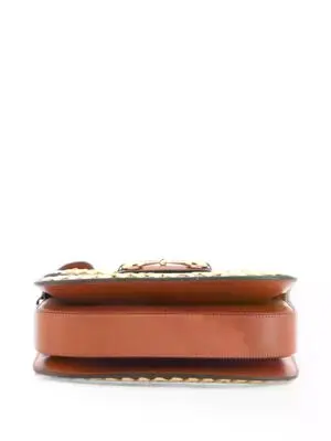 Gucci Horsebit 1955 Raffia Effect With Leather Small Shoulder Bag
