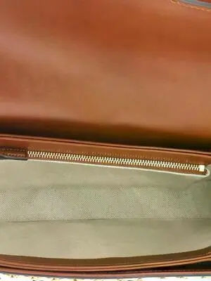 Gucci Horsebit 1955 Raffia Effect With Leather Small Shoulder Bag