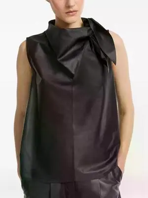 YVES SALOMON Draped Leather Top