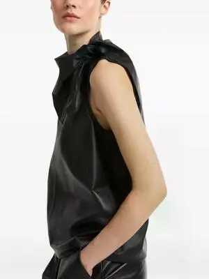 YVES SALOMON Draped Leather Top