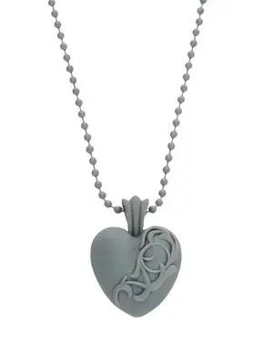 Chrome Hearts Heart-pendant Ball-chain Necklace - Grey