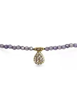 MADISON Faceted-beaded Charm Necklace - Purple