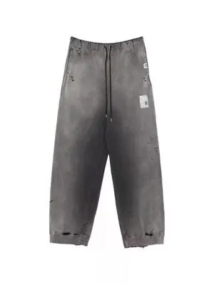 Mihara Yasuhiro Distressed Logo-print Track Pants - Grey