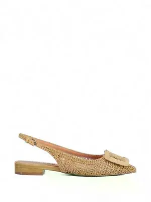 BIBI LOU Buckle-detail Slingback Ballet Flats - Neutrals