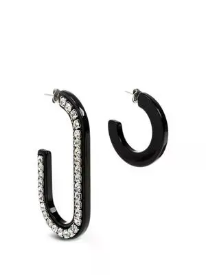 Isabel Marant Étoile Crystal-embellished Mismatched Earrings - Black