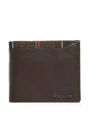 Barbour Tartan-trim Leather Wallet - Brown