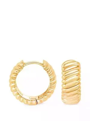 DOWER & HALL Wide Twist Huggie Earrings