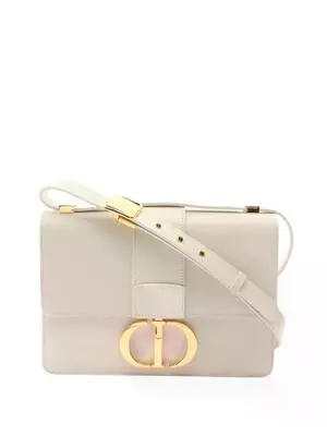 Dior 2000-2026 Leather 30 Montaigne Flap Crossbody Bag - White