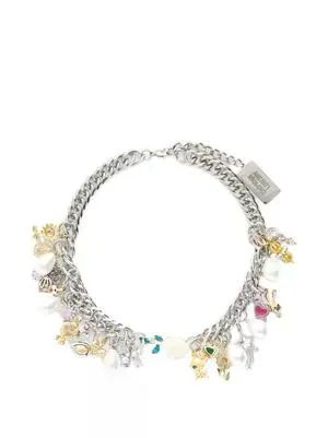 CHOPOVA LOWENA Charm-embellished Curb-chain Necklace - Silver